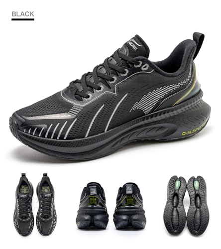 Mens Workout Shoes for Gym Lifting Cross Trainer Comfortable Crossfit Wide Toe Box Athletic Sports Running Shoes Black Size US Men 8.5