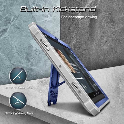 Fintie Shockproof Case for Samsung Galaxy Tab A8 10.5 Inch 2022 Model (SM-X200/X205/X207), Tuatara Rugged Unibody Hybrid Full Protective Bumper Kickstand Cover w/Built-in Screen Protector, Navy