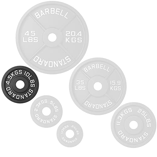 Philosophy Gym Standard Cast Iron Olympic 2-inch Weight Plate, 10 LB, Single Weight Plate