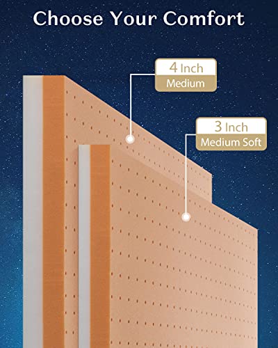 BedStory Memory Foam Mattress Topper Full - 4 Inch Copper Infused Bed Toppers - High Density Foam and Premium Soft Cover, CertiPUR-US Certified
