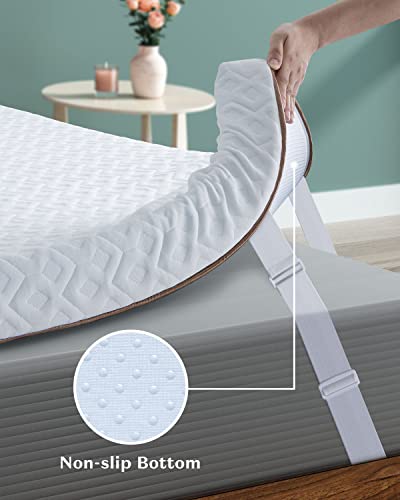 BedStory Memory Foam Mattress Topper Full - 4 Inch Copper Infused Bed Toppers - High Density Foam and Premium Soft Cover, CertiPUR-US Certified