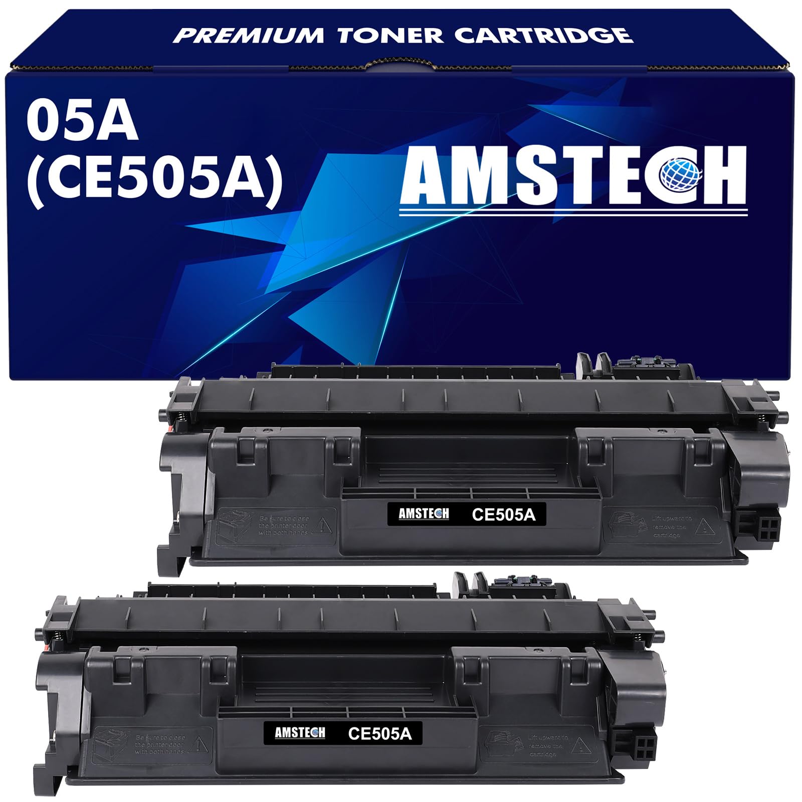 05A CE505A 2 Pack Toner Cartridge CE505D Compatible Replacement for HP CE505A Toner Cartridge for P2035 P2035N P2055DN 2055DN 2035N P2030 P2050 P2055D P2055X Printer Black
