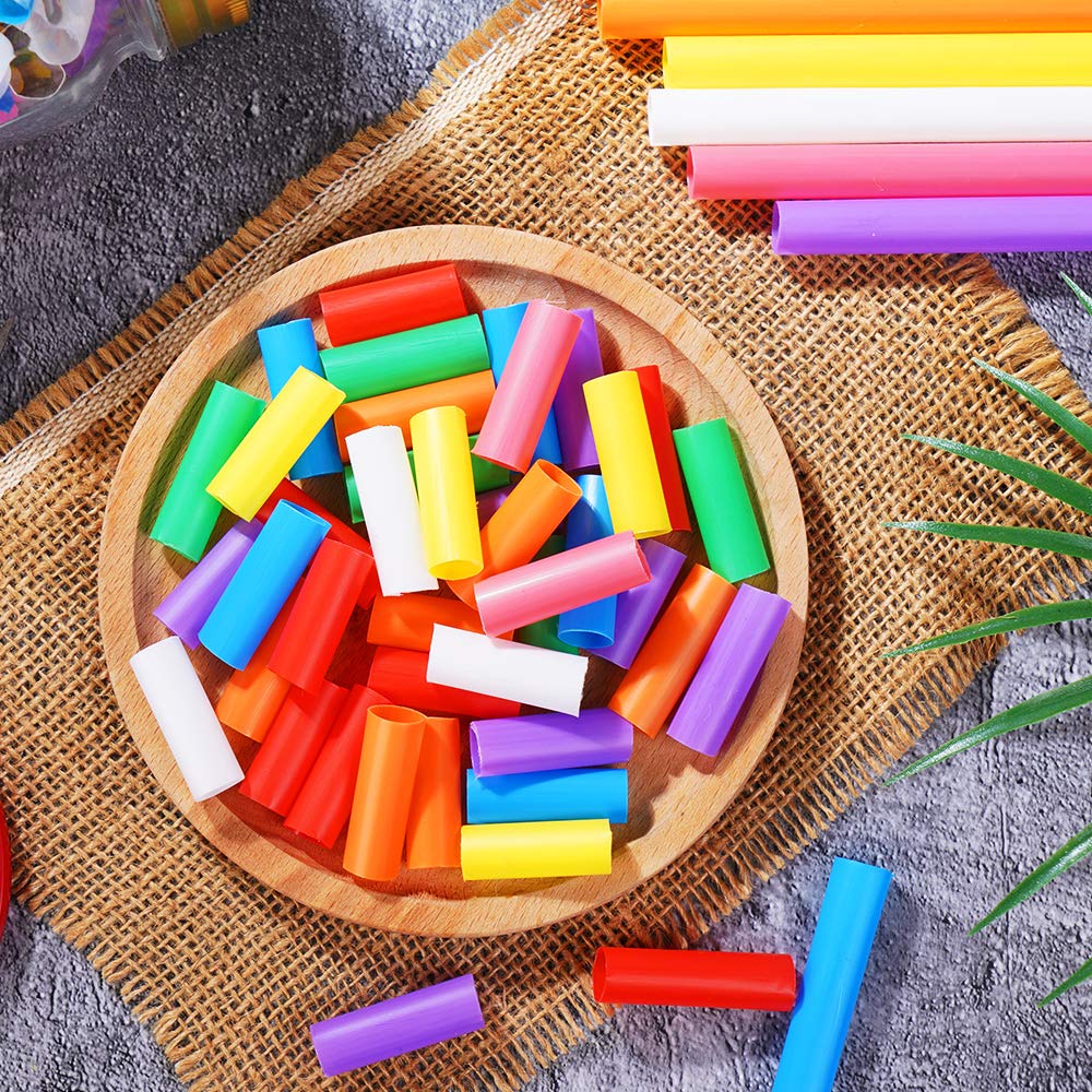 200 PCS Jumbo Smoothie Straws, Colorful Disposable Plastic Large Wide-mouthed Milkshake Straw (0.43" Diameter and 8.2" long)