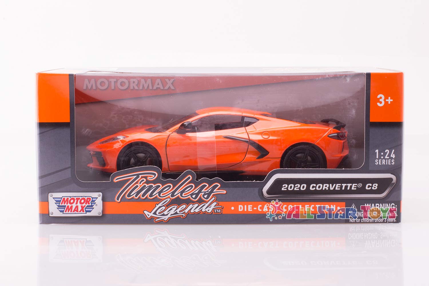 Motor Max 2020 Chevy Corvette C8 Stingray, Orange 79360OR - 1/24 Scale Diecast Model Toy Car