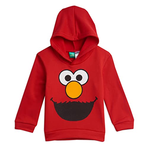 Sesame Street Elmo Toddler Boys Fleece Pullover Hoodie & Jogger Pants Set Red/Gray 3T