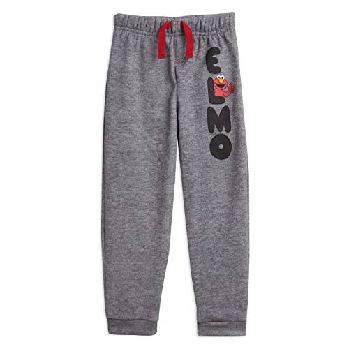 Sesame Street Elmo Toddler Boys Fleece Pullover Hoodie & Jogger Pants Set Red/Gray 3T