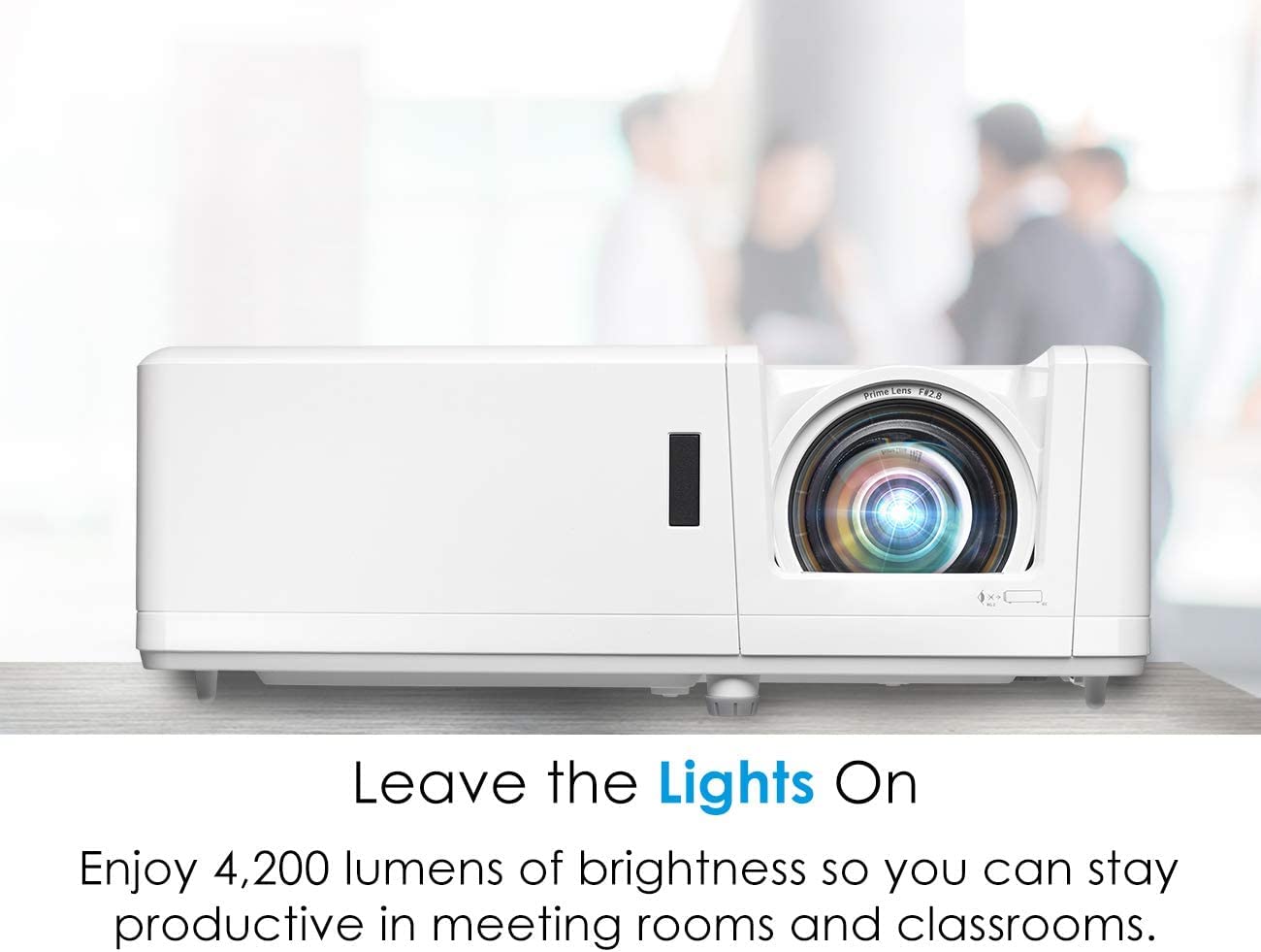Optoma ZH406STx Short Throw Full HD Professional Laser Projector | DuraCore Laser Technology | High Bright 4,200 Lumens | 4K HDR Input | Four Corner Image Adjustment | Network Compatible