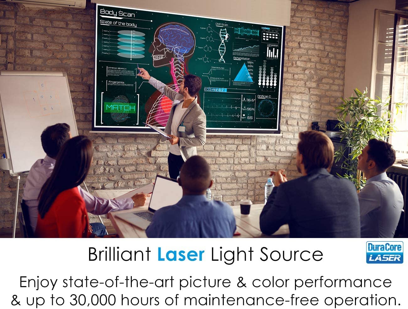 Optoma ZH406STx Short Throw Full HD Professional Laser Projector | DuraCore Laser Technology | High Bright 4,200 Lumens | 4K HDR Input | Four Corner Image Adjustment | Network Compatible