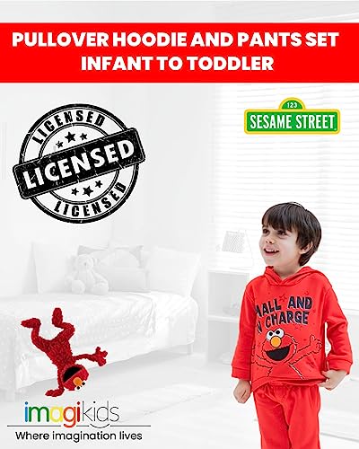 Sesame Street Elmo Infant Baby Boys Fleece Pullover Hoodie & Pants Red 18 Months