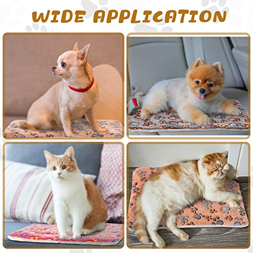 5 Pcs Guinea Pig Bed Mat Cute Cats Paw Print Blanket Bed for Small Animal Winter Soft Plush Bunny Dog Cat Bed Thickened Washable Reversible Fleece Crate Bed Mat Hamster Bedding (13 x 18.5 Inch)