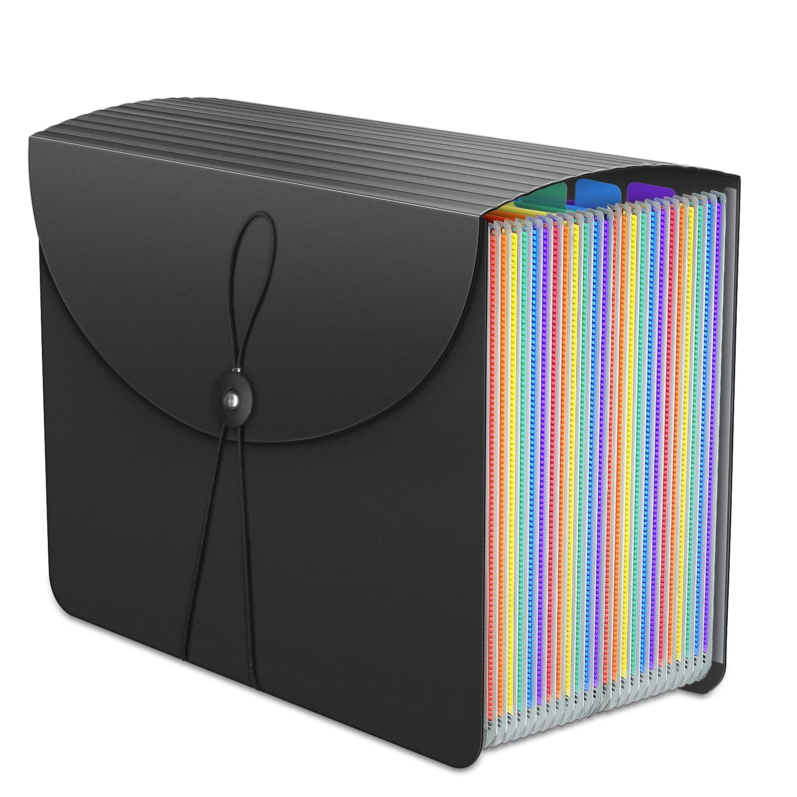 Fun Expanding File Folders Accordian File Organizer with 24 Pockets,Letter Size Filing Box,Light-Duty for Portable,Expandable Accordion Folder,Document Bill Receipt and Paper Organizer Storage Boxes