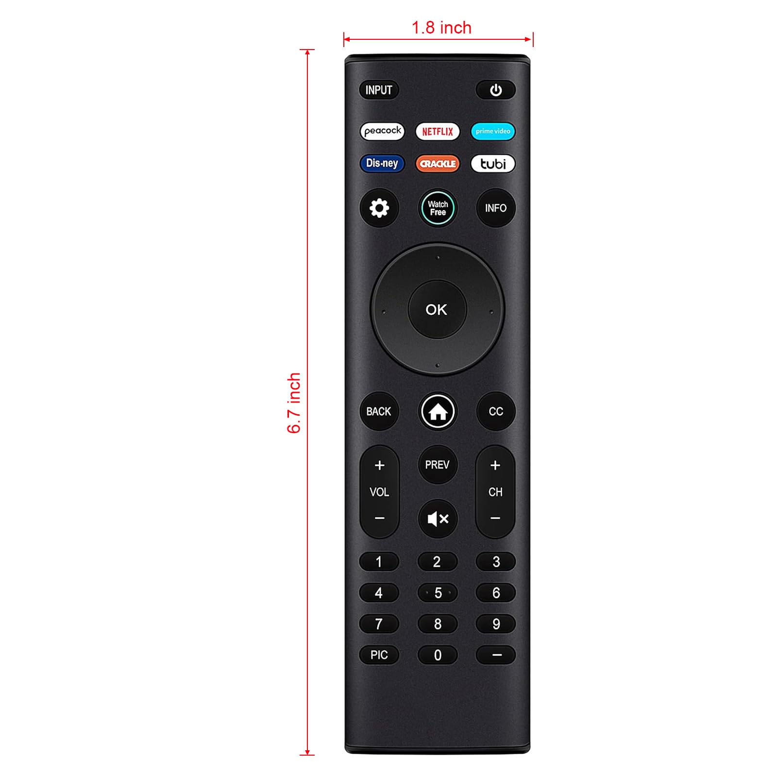 XRT140 Replace Remote Control fit for VIZIO D Series LED Smart TV D40f-J09 D43f-J04 D32f4-J01 D32f-J04 D32h-J09 D24f4-J01 D24h-J09 D24f-J09 (V3)