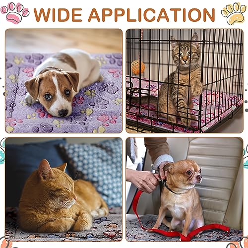 Ripeng 8 Pcs Guinea Pig Bed Mat Fleece Cat Bed Pad Dog Crate Mat for Indoor Warm Reversible Pet Bedding for Small Animal Bed Washable Kennel Crate Pad Cat Carrier Mat(Multicolor, 13" x 18.5")