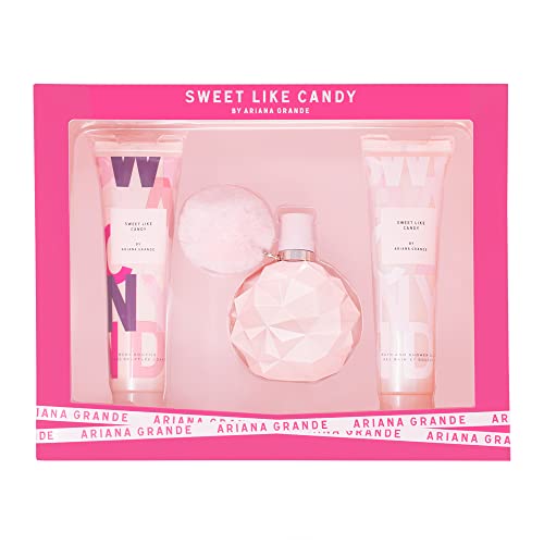 Ariana Grande Sweet Like Candy By Ariana Grande 3 Piece Gift Set - 3.4 Oz Eau De Parfum Spray, 3.4 Oz Body Souffle, 3.4 , pink