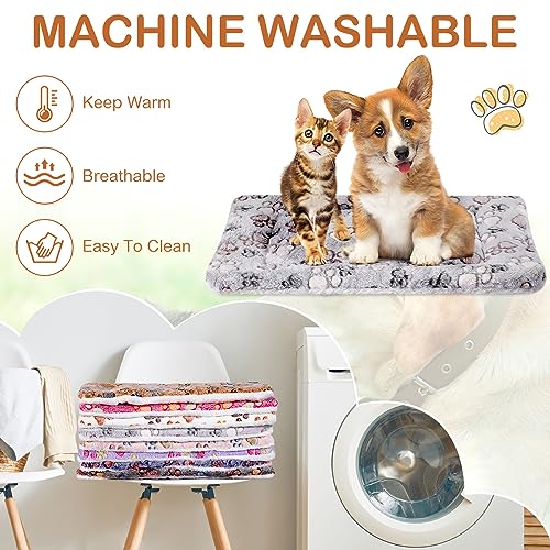Ripeng 8 Pcs Guinea Pig Bed Mat Fleece Cat Bed Pad Dog Crate Mat for Indoor Warm Reversible Pet Bedding for Small Animal Bed Washable Kennel Crate Pad Cat Carrier Mat(Multicolor, 13" x 18.5")