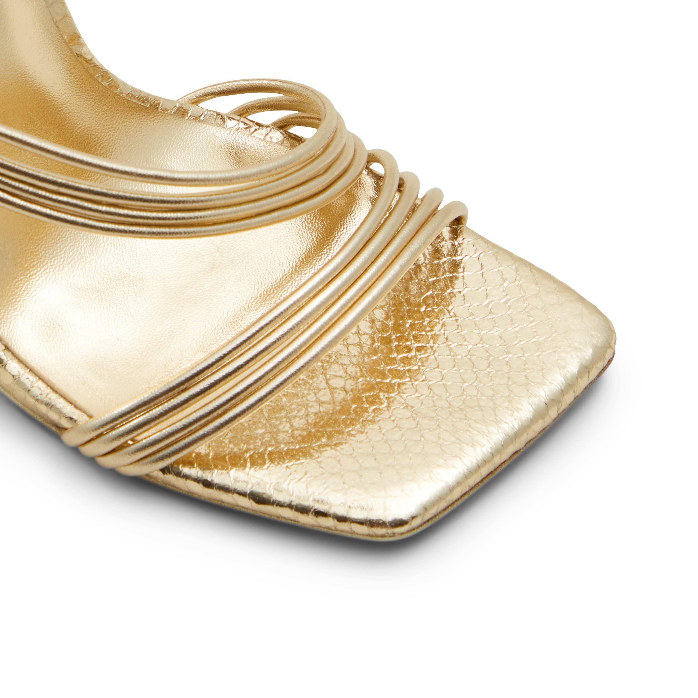 Call It Spring Women's Cherries Heeled Sandal, Gold, 8.5