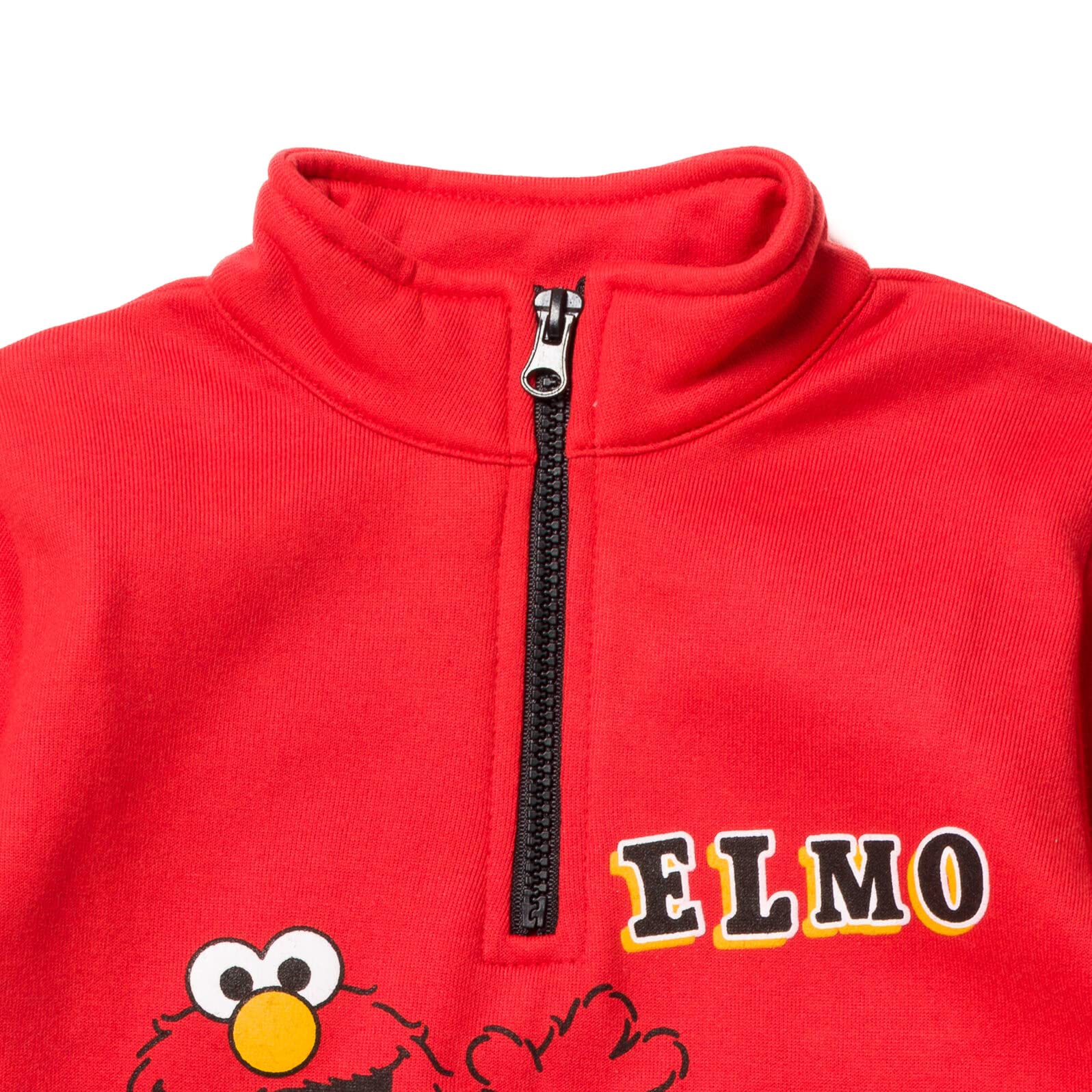 Sesame Street Elmo Infant Baby Boys Fleece Half Zip Sweatshirt and Pants Set red/black 24 Months