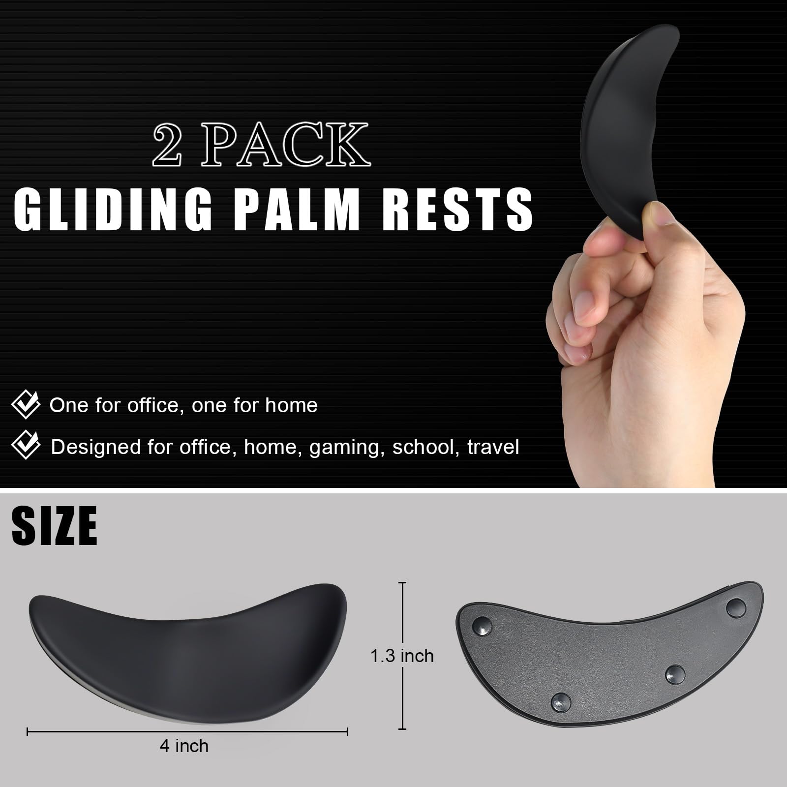 JIKIOU Upgrade Enlarge Gel Memory Foam Set Keyboard Wrist Rest Pad, Mouse Wrist Cushion Support for Office, Computer, Laptop, Mac, Comfortable, Lightweight for Easy Typing Pain Relief, Black