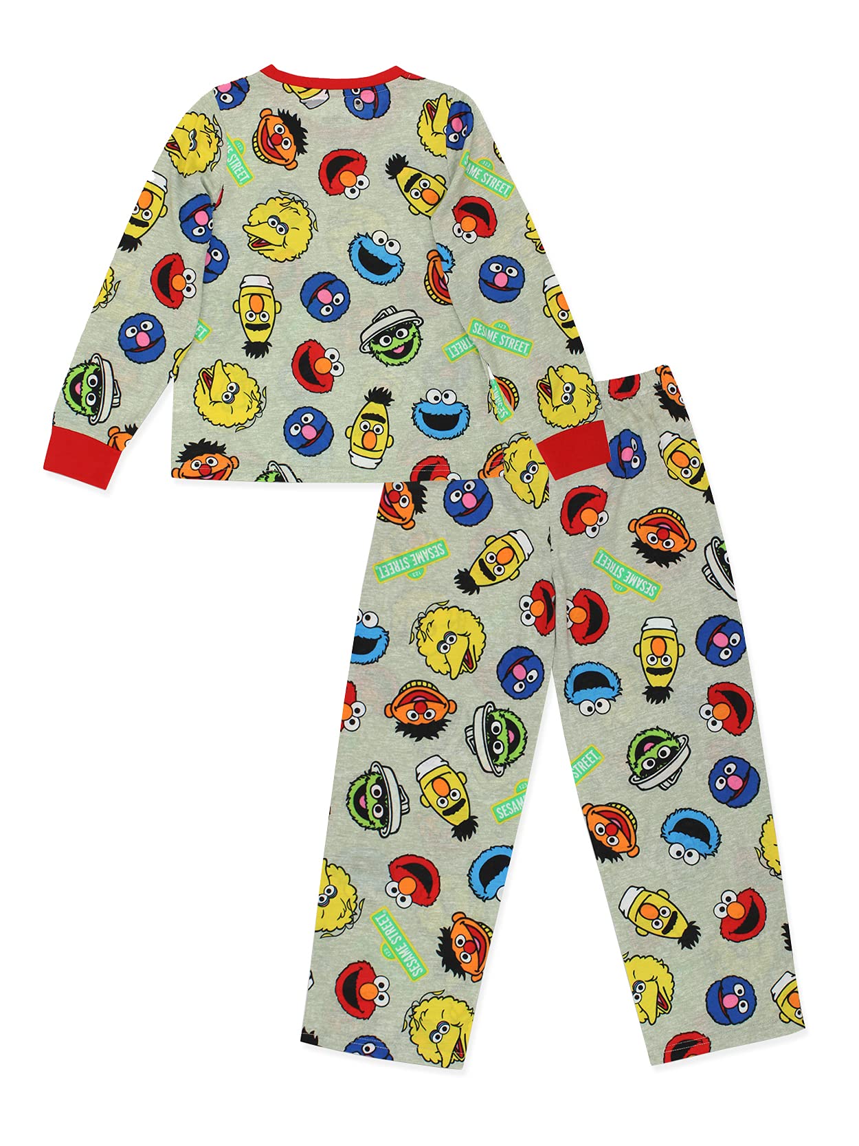 Sesame Street Elmo Toddler Unisex Long Sleeve 2-Piece Pajamas Set (2T, Gray)