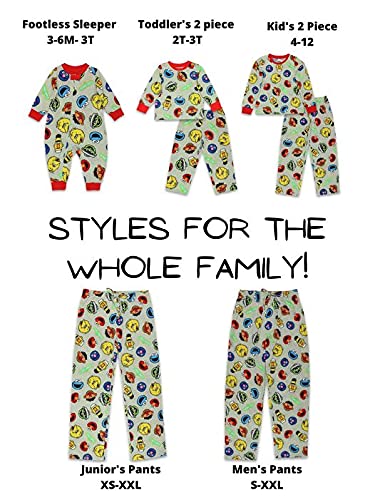 Sesame Street Elmo Toddler Unisex Long Sleeve 2-Piece Pajamas Set (2T, Gray)