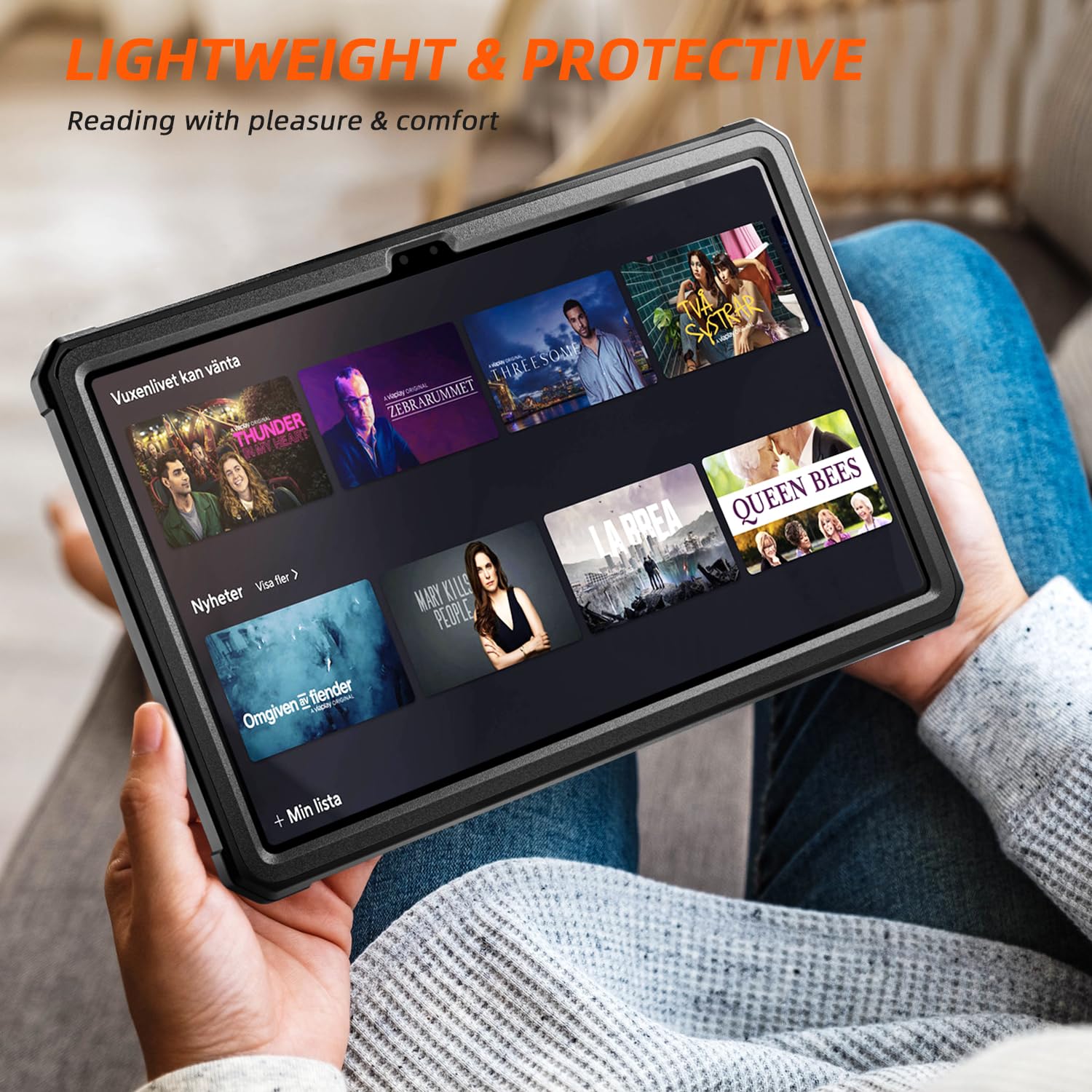 All-New Amazon Fire Max 11 Tablet case (13th Generation, 2023 Release), DJ&RPPQ Full Body Rugged Hands-Free Viewing Stand Back Cover with Screen Protector, Incompatible with iPad Samsung - Black