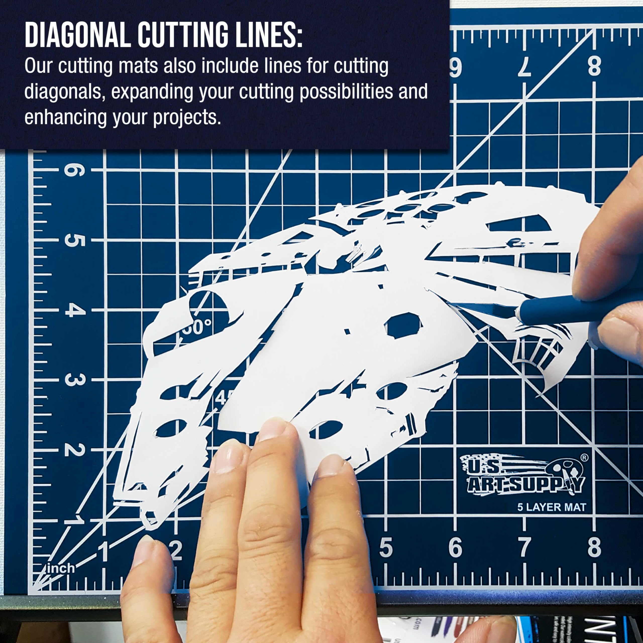 U.S. Art Supply 40" x 60" WHITE/BLUE Professional Self Healing 5 - 6 Layer Double Sided Durable Non-Slip Cutting Mat Great for Scrapbooking, Quilting, Sewing and all Arts & Crafts Projects