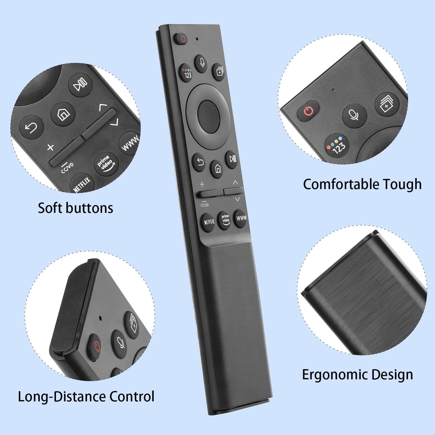 BN59-01357F TM2180E RMCSPA1RP1 Voice Remote Control Compatible with Samsung Smart The Frame QLED 4K 8K Smart TV QLED Series Q70A Q60A Q80A QN85A Replacement with Netflix PrimeVideo WWW with Batteries
