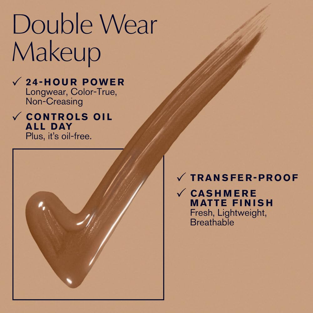 Estée Lauder Double Wear Stay-in-Place 24-Hour Long-Wear Matte Foundation Makeup, 1 Fl Oz, 4N1 Shell Beige