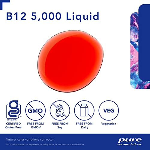Pure Encapsulations B12 5,000 Liquid | Vitamin B12 Methylcobalamin Supplement to Support Energy, Nerve Health, Cognitive Function, and Blood Cells* | 1 fl. oz.