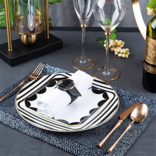 WFHTU Square Cutlery Set Kitchen Catering Utensils Bone Plate Bowl Plate Restaurant Combination