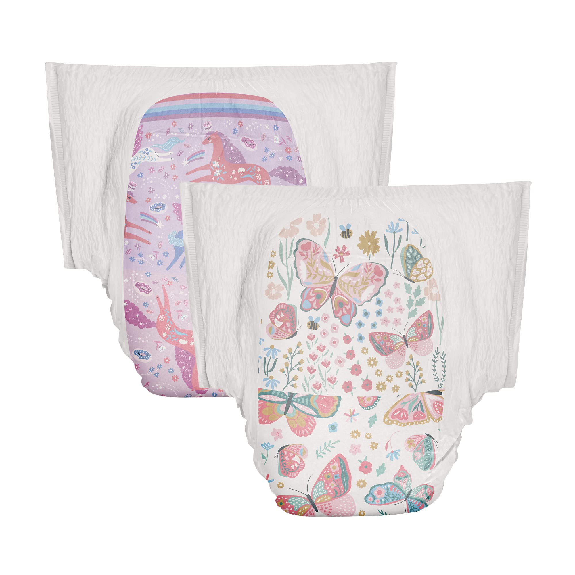 The Honest Company Clean Conscious Training Pants | Plant-Based, Sustainable Diapers | Magical Moments + Butterfly Kisses | Size 2T/3T (34- lbs), 78 Count