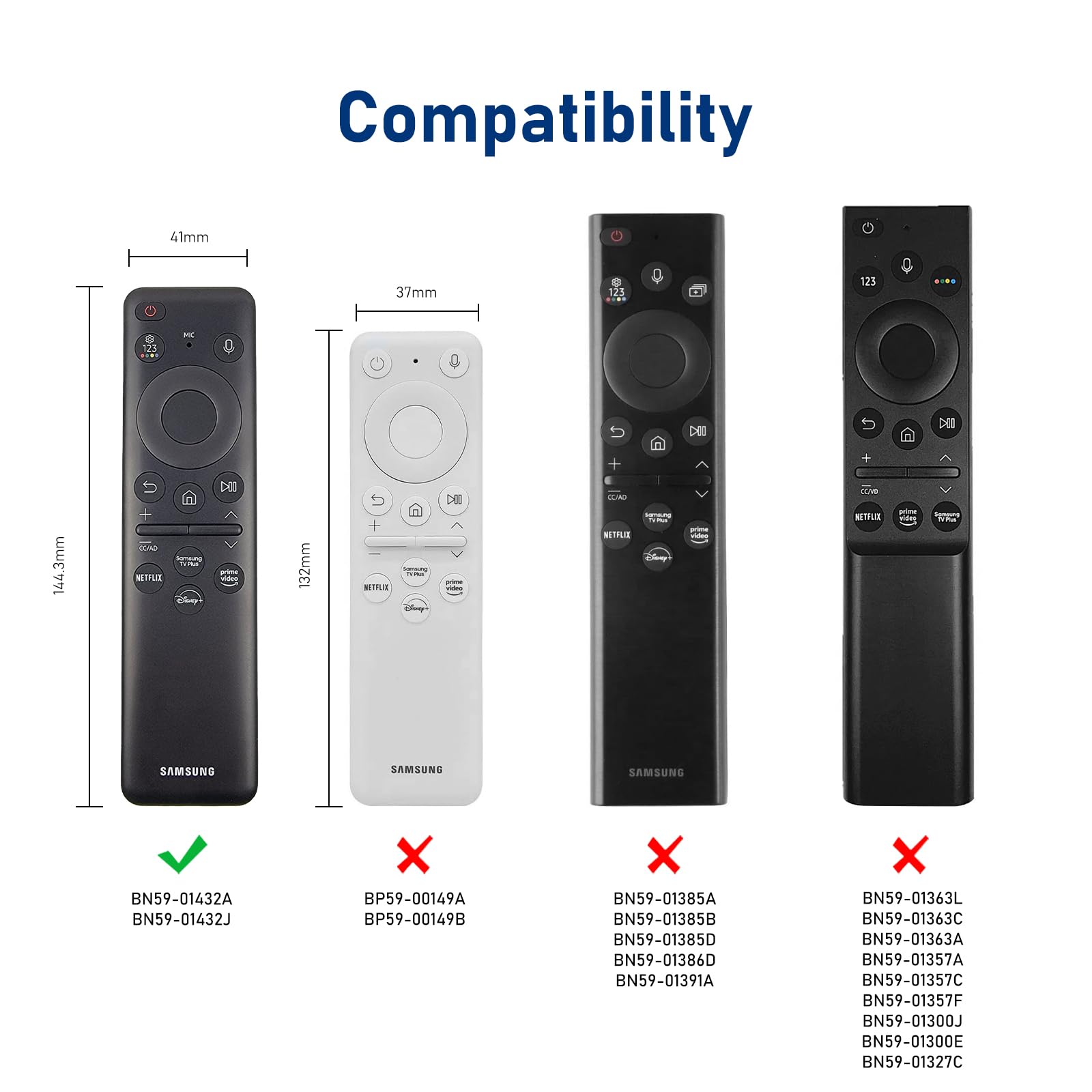 LEFXMOPHY Cover Case for BN59-01432J BN59-01432A BN59-01432 2023 Samsung Smart TV Solar Panel Remote Black Silicone Skin