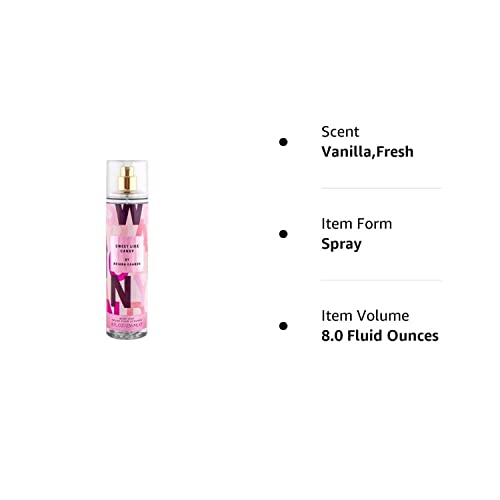 Ariana Grande Sweet Like Candy Body Mist For Women, 8 oz -Name Brand Perfume Samples Included-