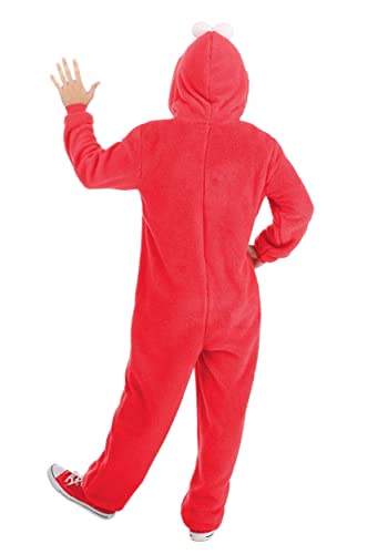 Sesame Street Elmo Costume for Adults - Men's & Women's Sesame Street Elmo Hooded Jumpsuit - Officially Licensed S Red