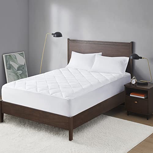 Sleep Philosophy Energy Recovery Waterproof Mattress Pad - Elastic Deep Pocket Bed Protector with Thermal Material for Healthy Living, Queen White