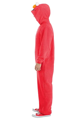 Sesame Street Elmo Costume for Adults - Men's & Women's Sesame Street Elmo Hooded Jumpsuit - Officially Licensed S Red