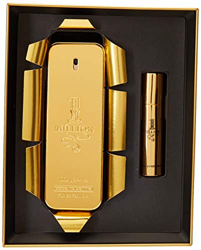 Paco Rabanne One Million For Men 2 Piece Tin Box Set (3.4 Oz Eau De Toilette Spray + 10ml Travel Spray)