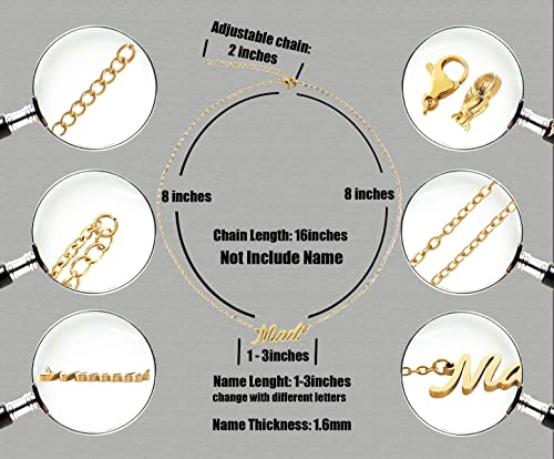 Aoloshow Ariana Charm Name Necklace Carrie Style Name NecklaceWomens Jewelry
