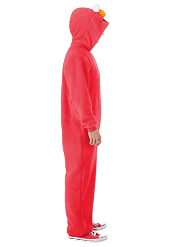 Sesame Street Elmo Costume for Adults - Men's & Women's Sesame Street Elmo Hooded Jumpsuit - Officially Licensed S Red