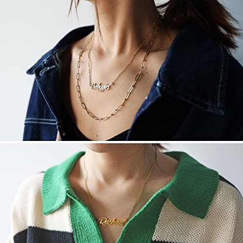 Aoloshow Ariana Charm Name Necklace Carrie Style Name NecklaceWomens Jewelry