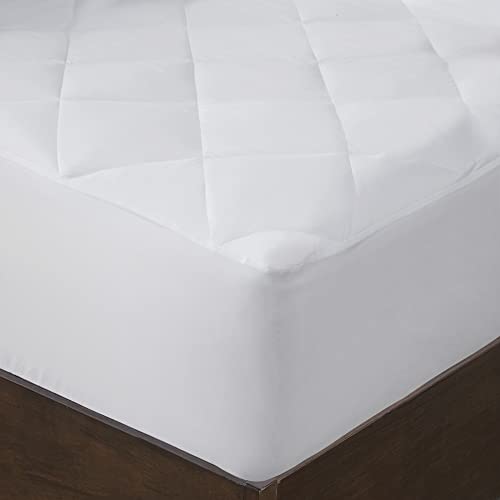Sleep Philosophy Energy Recovery Waterproof Mattress Pad - Elastic Deep Pocket Bed Protector with Thermal Material for Healthy Living, Queen White