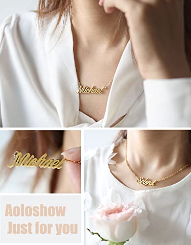Aoloshow Ariana Charm Name Necklace Carrie Style Name NecklaceWomens Jewelry