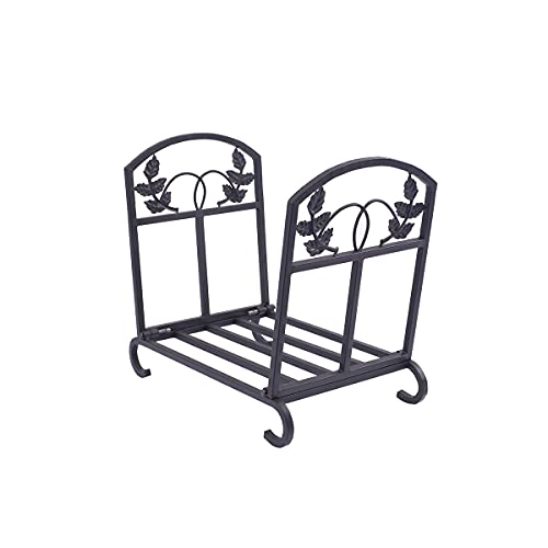 Blue Sky Outdoor Living Indoor/Outdoor Folding Firewood Rack Storage Holder, Black