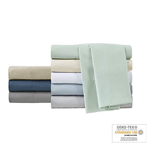 Sleep Philosophy Smart Cool Microfiber Moisture-Wicking Breathable 4 Piece Cooling Sheet Set, King Size, Aqua (SHET20-973)