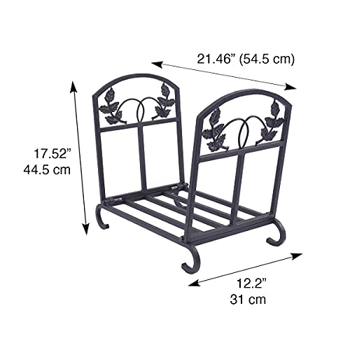 Blue Sky Outdoor Living Indoor/Outdoor Folding Firewood Rack Storage Holder, Black
