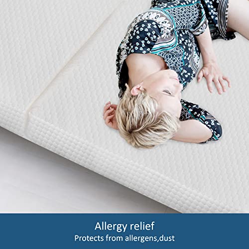 Moonsea Waterproof Replacement Cover for 39 x 75 x 4 Inch Tri-fold Mattress (Only Cover and Not Work for One Piece Insert), Viscose Made from Bamboo Tri-fold Mattress Protector