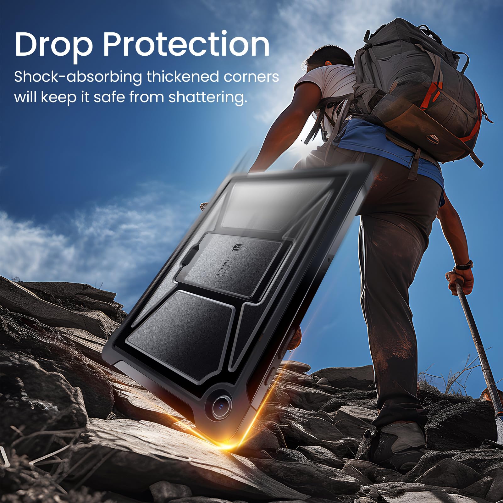 ZtotopCases for Samsung Galaxy Tab A9 8.7 Inch 2023, Rugged 2-Layer Case with Built-in Screen Protector & Kickstand, Shockproof Full Body Protective for Samsung A9 Tablet(SM-X110/X115/X117), Black