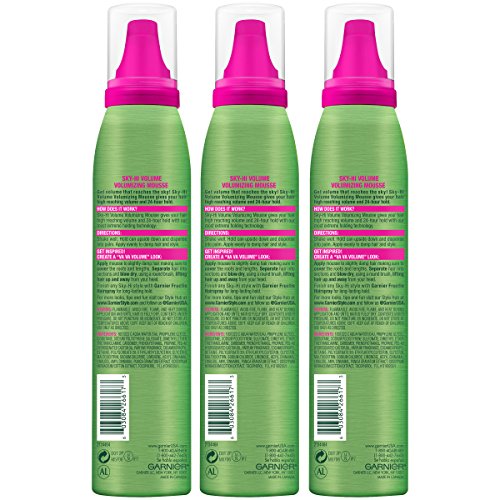 Garnier Fructis Style Sky-Hi Volume Volumizing Hair Mousse, 6.5 Ounce, 3 Count