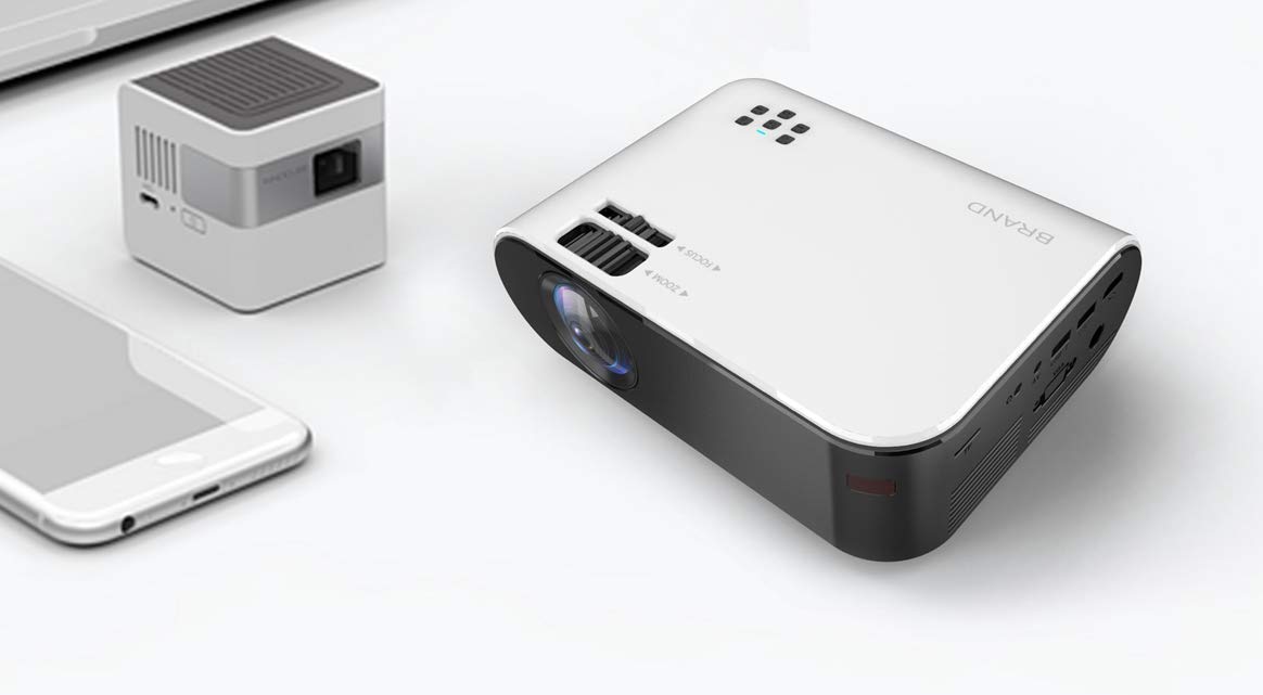 Mini Projector, GooDee W18 WiFi Movie Projector with Synchronize Smartphone Screen with 1080P Support and 200’’ Video Projector Support TV Stick, HDMI, VGA, USB, Laptop, PS4, and iOS/Android Phone