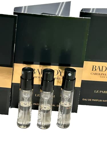 Lot of 3 Carolina Herrera Bad Boy Sample Trial Size Spray Mini Vials 1.5ml 0.05 fl oz